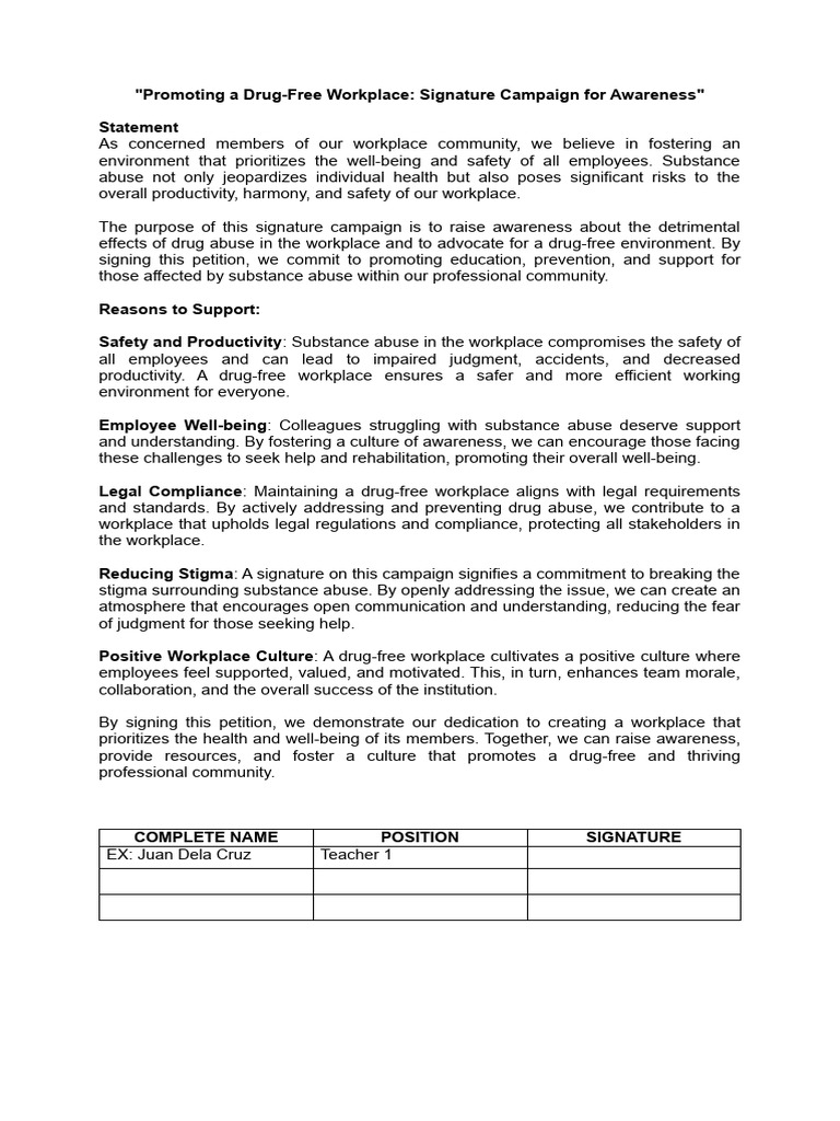 Promoting A Drug Free Workplace | PDF | Lifestyle