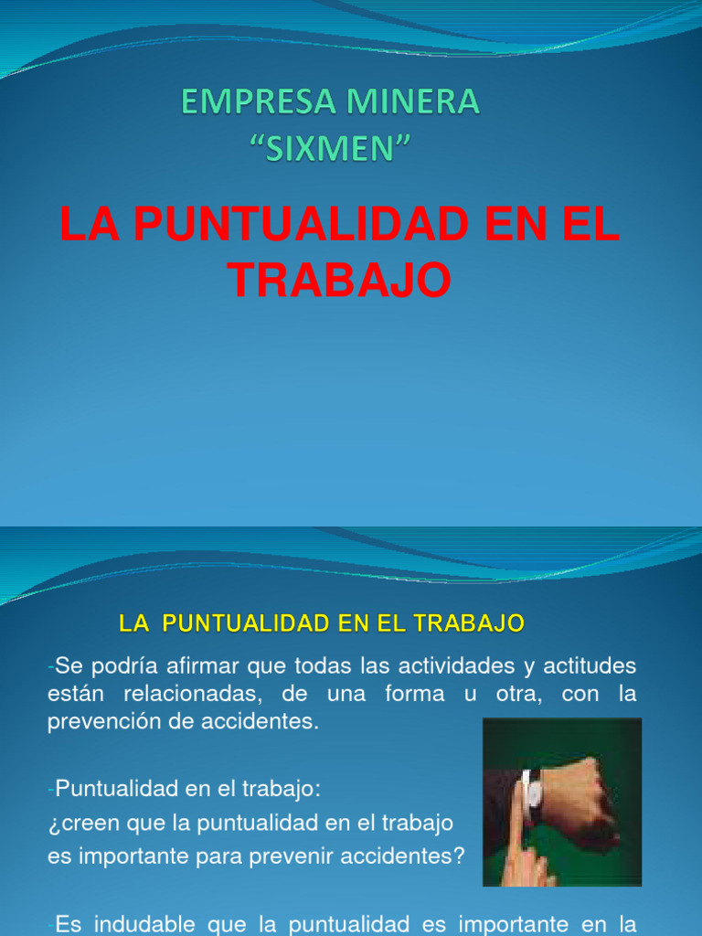 Charla de Seguridad Puntualidad en El Trabajo | PDF