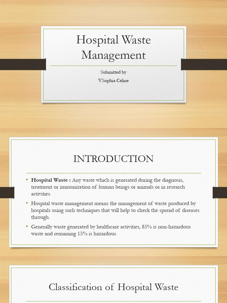 Hospital Waste Management Overview | PDF | Waste | Recycling