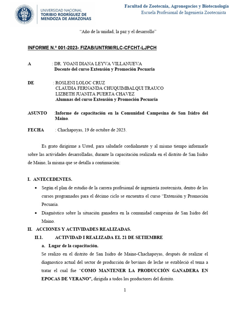 Informe Capacitacion | PDF