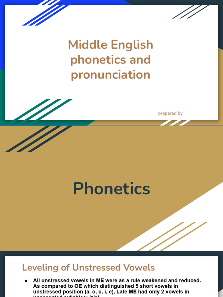 Middle English Phonetics and Pronunciation | PDF | Stress (Linguistics ...