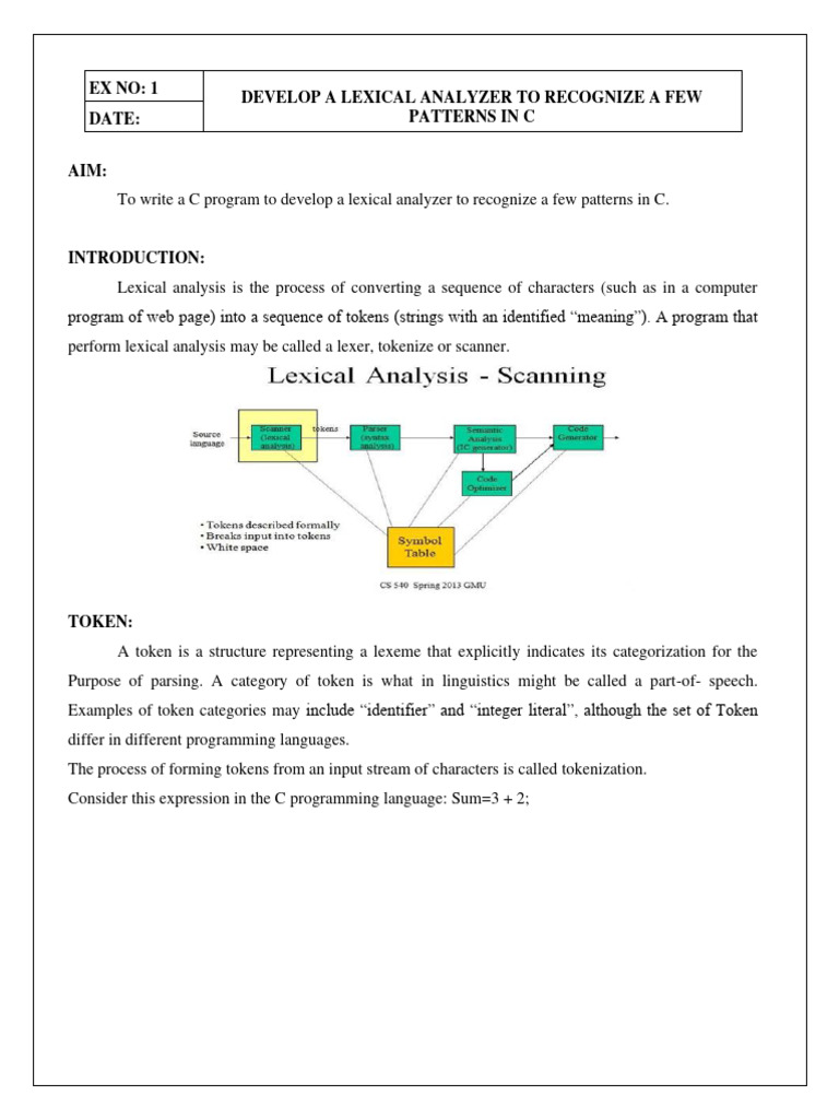 Compiler Design Lab Manual Pdf Computer Programming Software Engineering