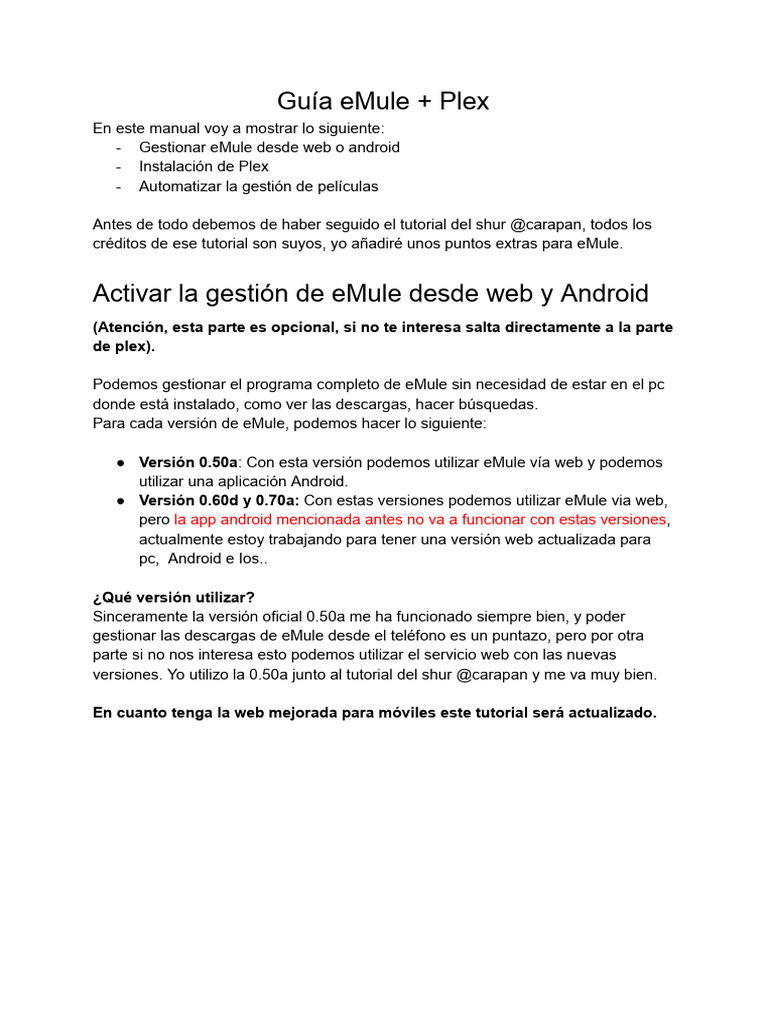 Gestión de eMule y Plex en Android | PDF | Aplicación movil | Android ...