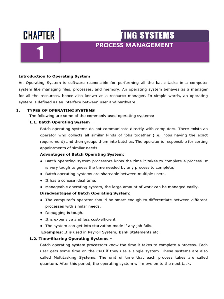 OS 1 Process Management | PDF | Process (Computing) | Operating System