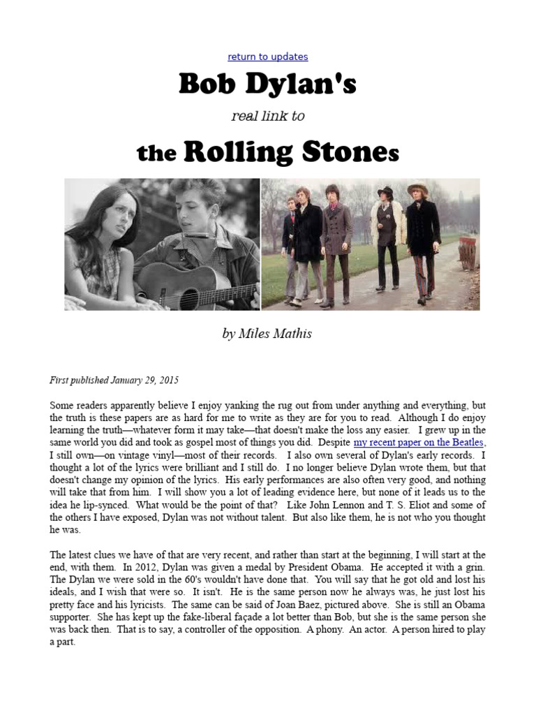 Bob Dylan's Real Link to The Rolling Stones | PDF | Bob Dylan