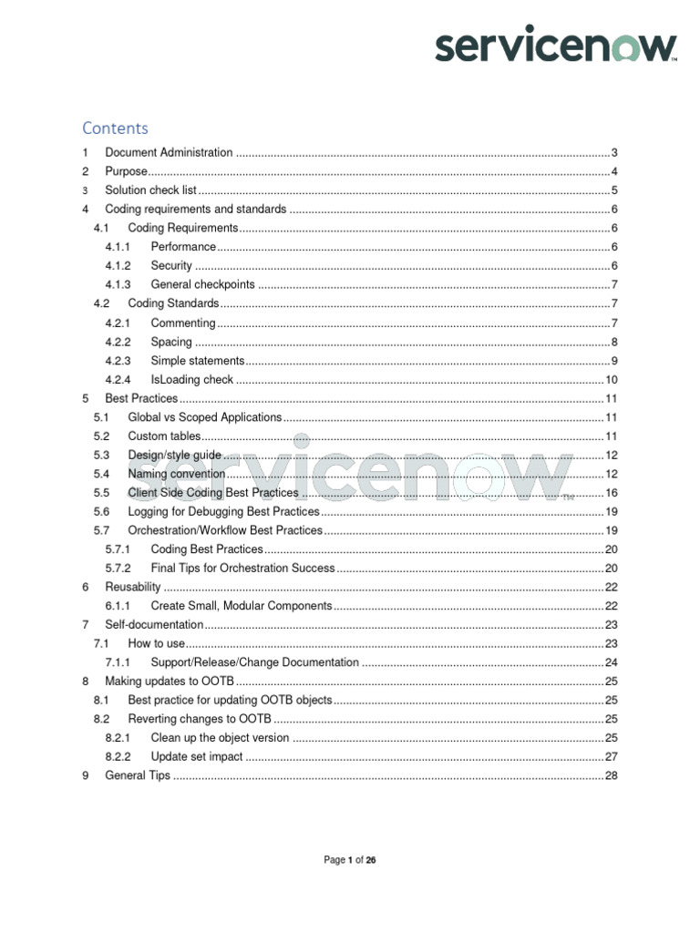 ServiceNow Best Practices | PDF | Application Software | Scope (Computer Science)