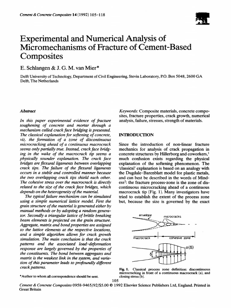 1992 - Schlangen e Van Mier - Experimental and Numerical Analysis of Micromechanisms of Fracture ...