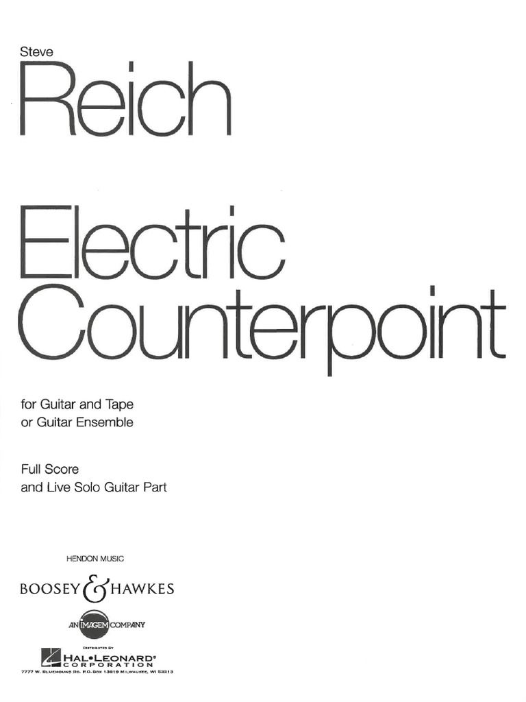 Electric Counterpoint - Steve Reich | PDF