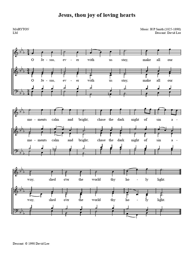 Jesu Thou Joy of Loving Hearts | PDF Jesu Thou Joy of Loving Hearts | PDF
