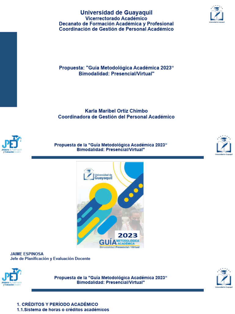 Aprobación de La Guía Metodológica para El Periodo Académico CI 2023 - 2024 | PDF | Crédito del ...