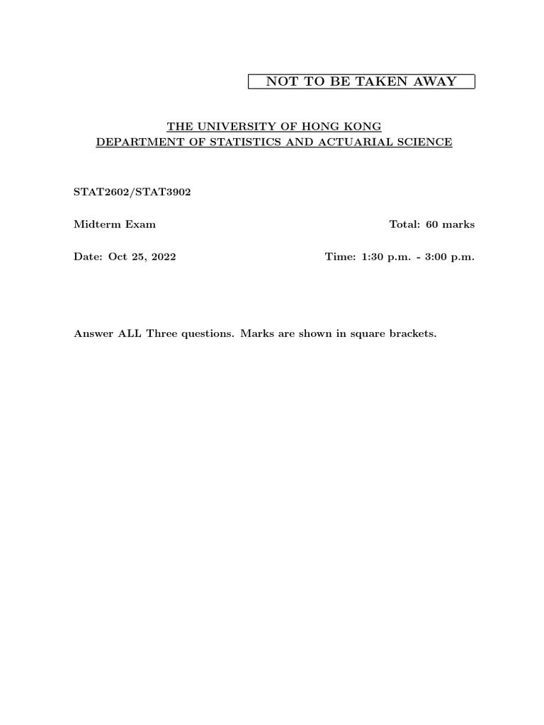 2022 2023midterm | PDF | Bias Of An Estimator | Statistical Inference