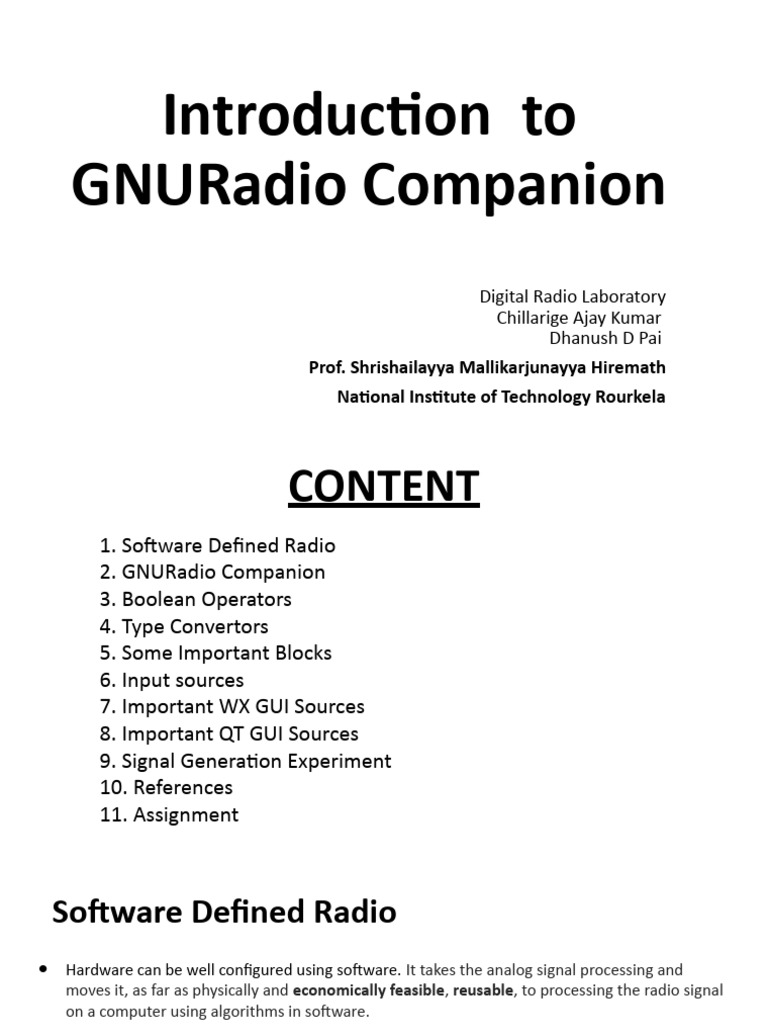 Introduction to GNURadio Companion | PDF | Radio | Sampling (Signal Processing)