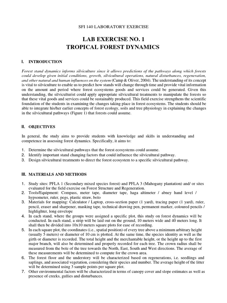 SFI Lab Exercise 1 Tropical Forest Dynamics | Download Free PDF ...