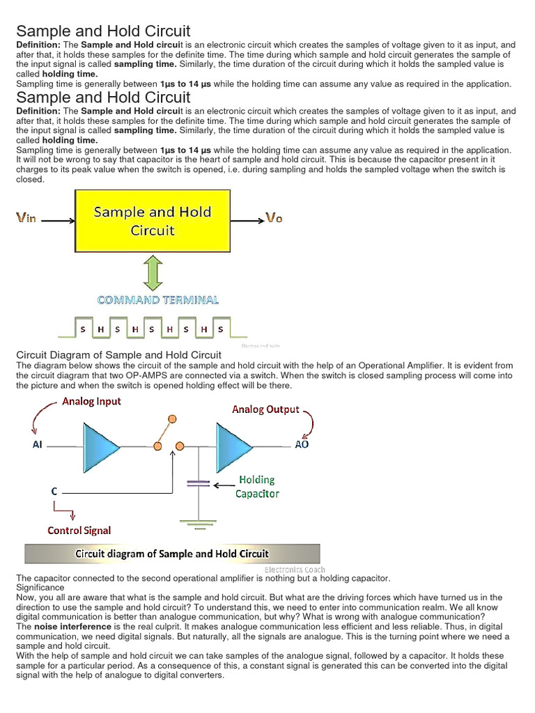 Circuit Diagram of Sample and Hold Circuit | PDF | Electronic Circuits ...