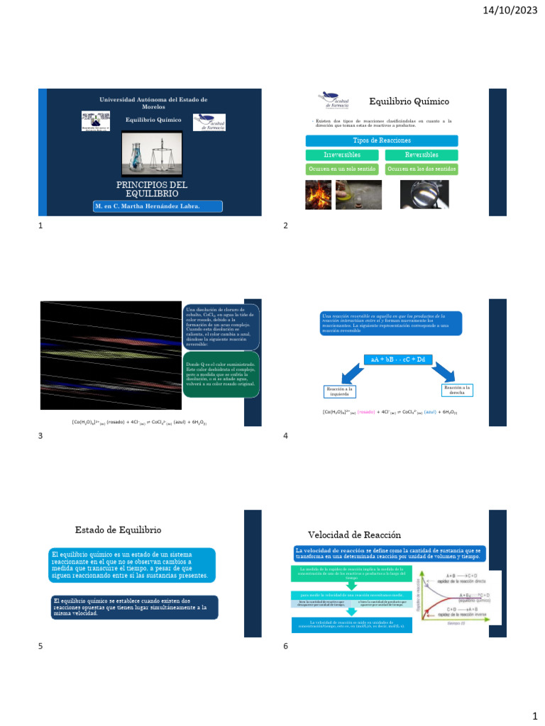 EQ - Introduccion Al Equilibrio Químico - AD2023 | PDF | Equilibrio químico | Velocidad de reacción