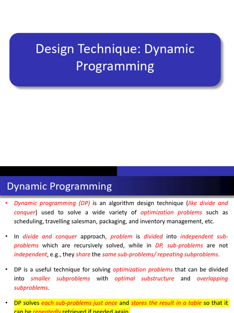 Dynamic Programming Pdf Dynamic Programming Computer Science