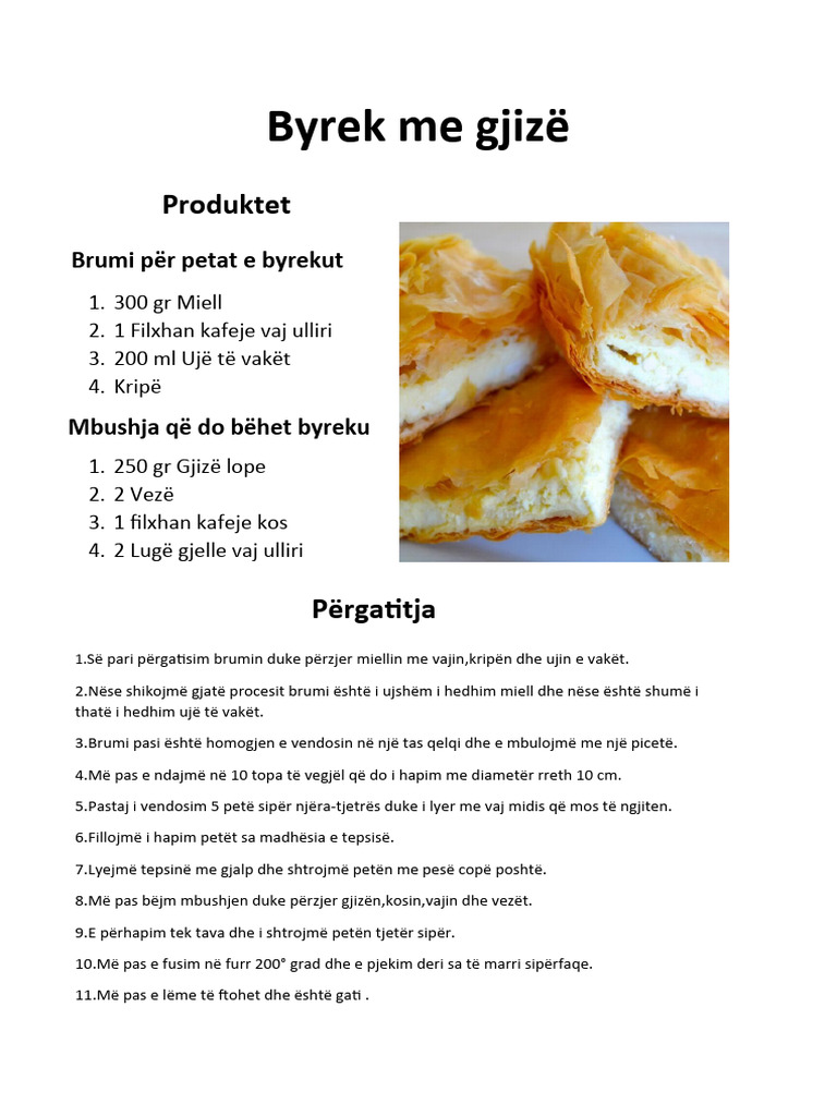 Byrek Me Gjizë | PDF