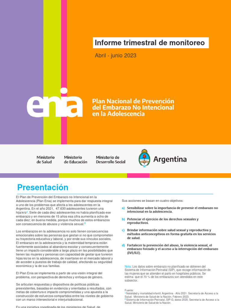Informe Plan Enia: Prevención Adolescente | PDF | Control de la ...