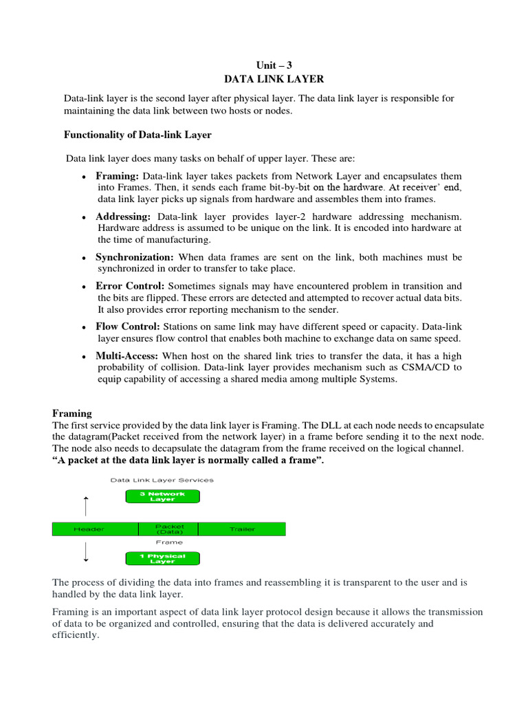 Data Link Layer Unit-3 | PDF | Channel Access Method | Transmission Control Protocol
