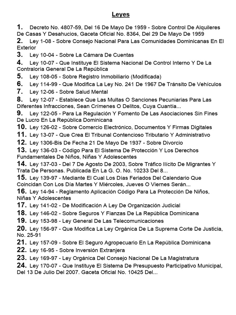 Leyes | PDF | República Dominicana | Impuesto sobre la renta