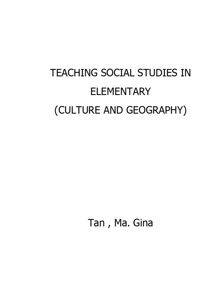 Module in Teaching Social Studies (Culture and Geography) | PDF ...