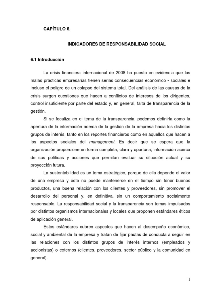 Indicadores de Responsabilidad Social | PDF | Business | Sustentabilidad