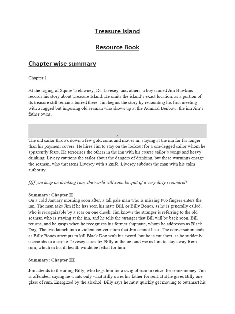 Treasure Island Chapter Summaries | PDF | Treasure Island
