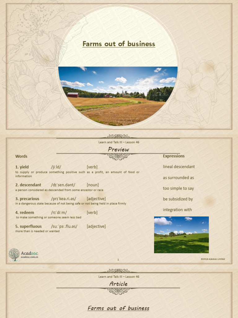 Farms Out of Business | PDF