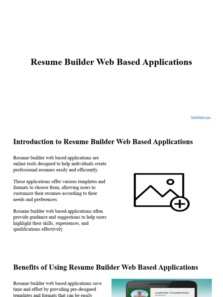 Web-Based Resume Builder Tools Guide | PDF | Résumé | Application Software