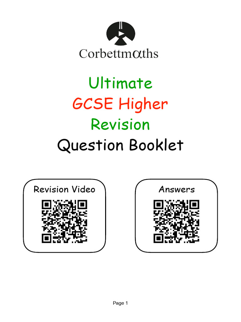 Ultimate GCSE Higher Question Booklet | PDF | Area | Triangle