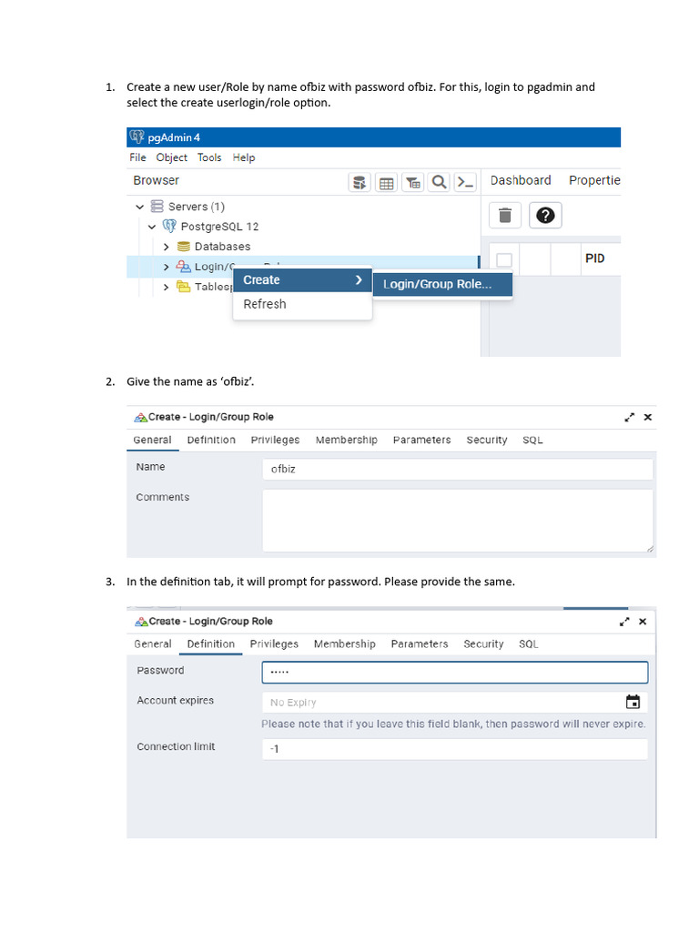 Ofbiz postgreSQL Configuration | PDF