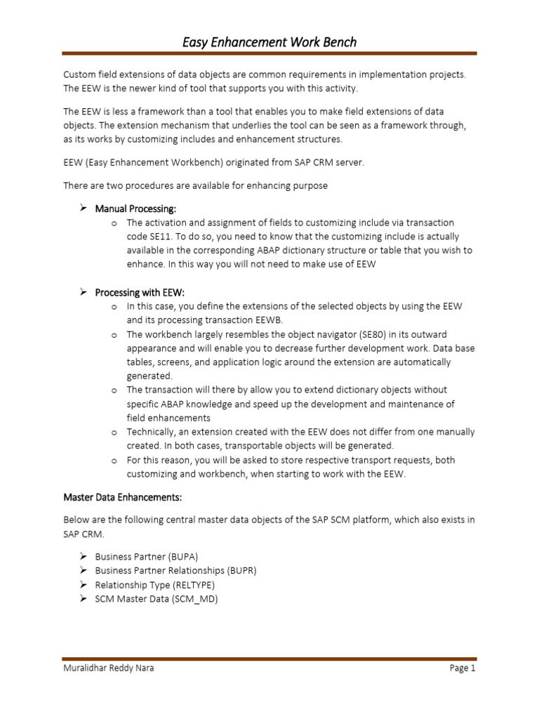 Easy Enhancement Workbench | PDF | Computing | Information Technology