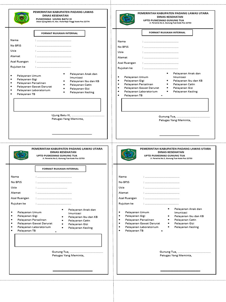 Format Rujukan Internal | PDF