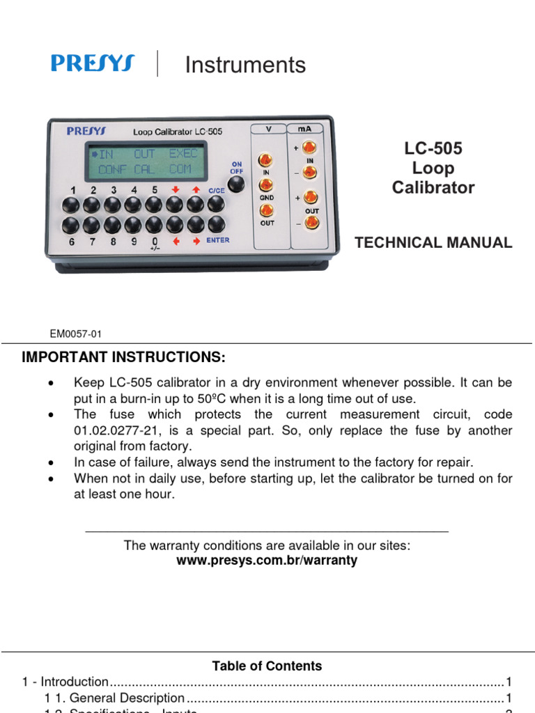Manual Do LC-505 | PDF | Calibration | Power Supply