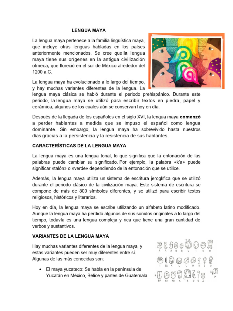 Lengua Maya | PDF | Escritura | Lingüística