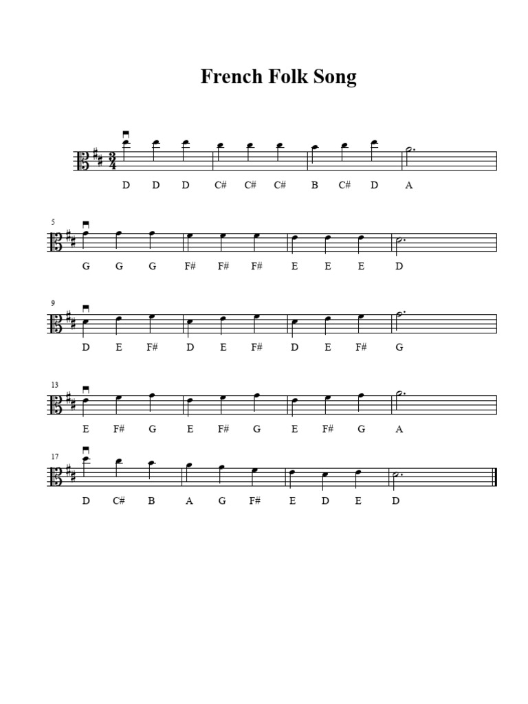 French Folk Song VIOLA | PDF