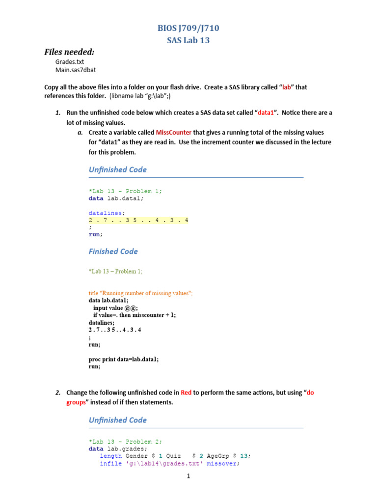 Lab 13 | PDF | Sas (Software) | Software Engineering