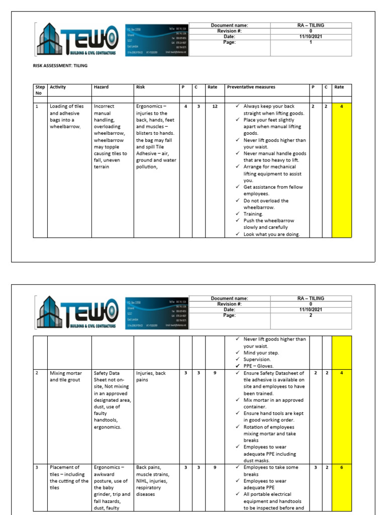 Tiling | PDF | Personal Protective Equipment | Human Factors And Ergonomics
