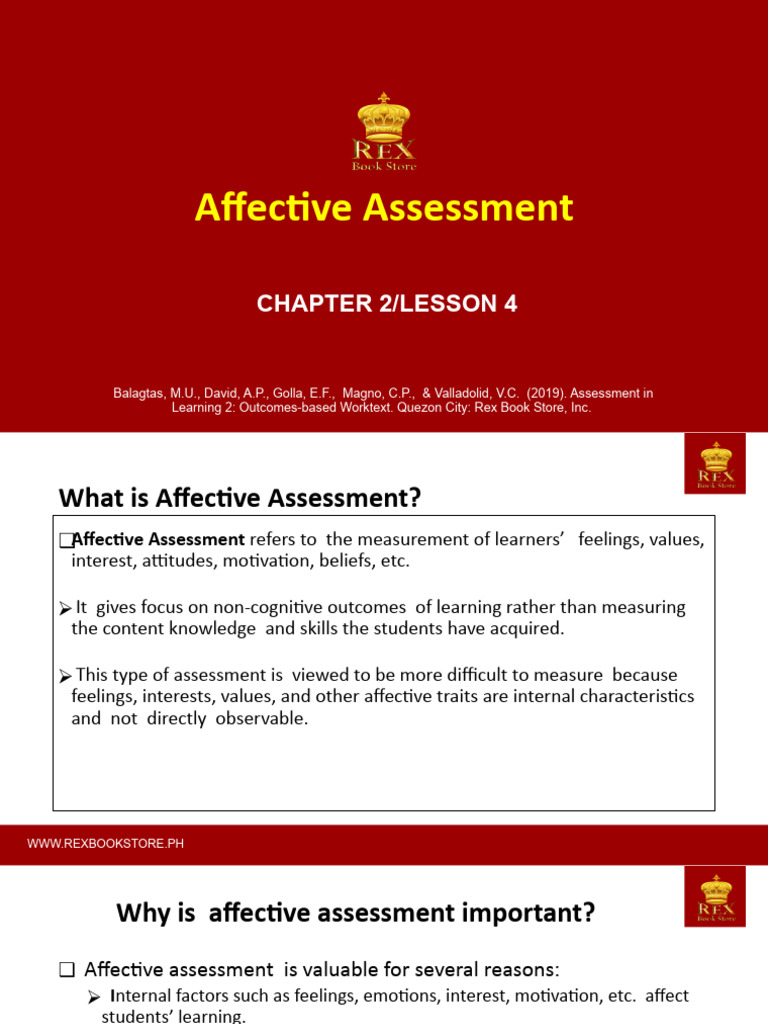 ASSESSMENT.chap 2 .Lesson 4.Affective Assessment 1 | PDF | Attitude ...