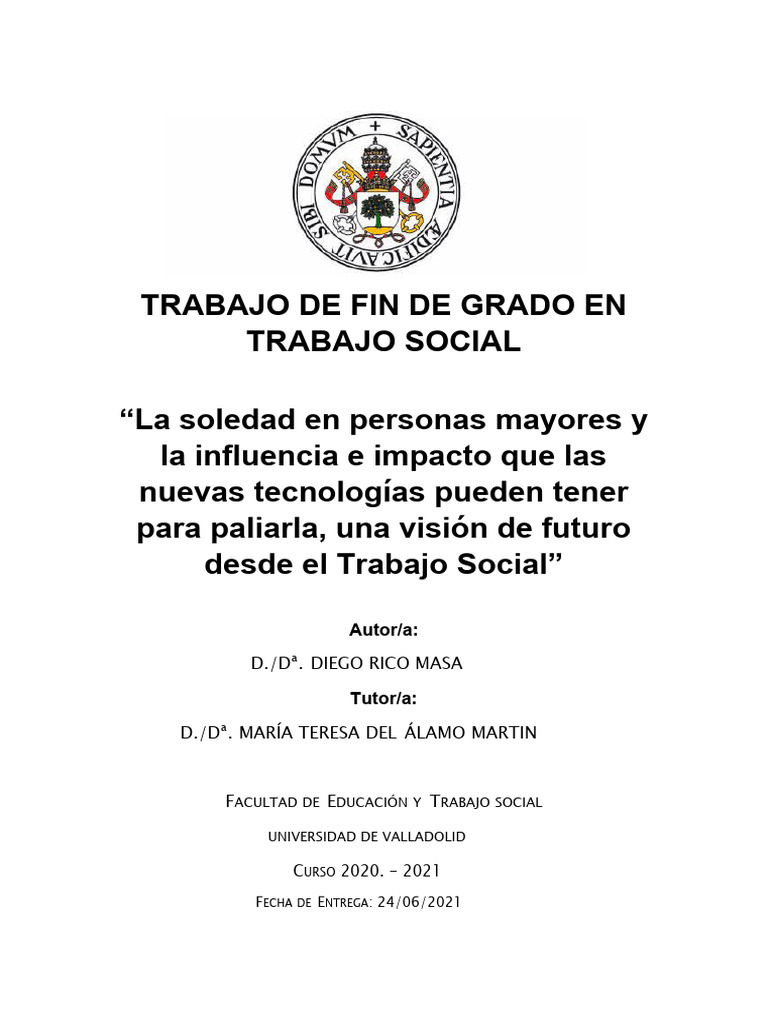 TFG Diego Rico Masa | PDF | Soledad | Las emociones