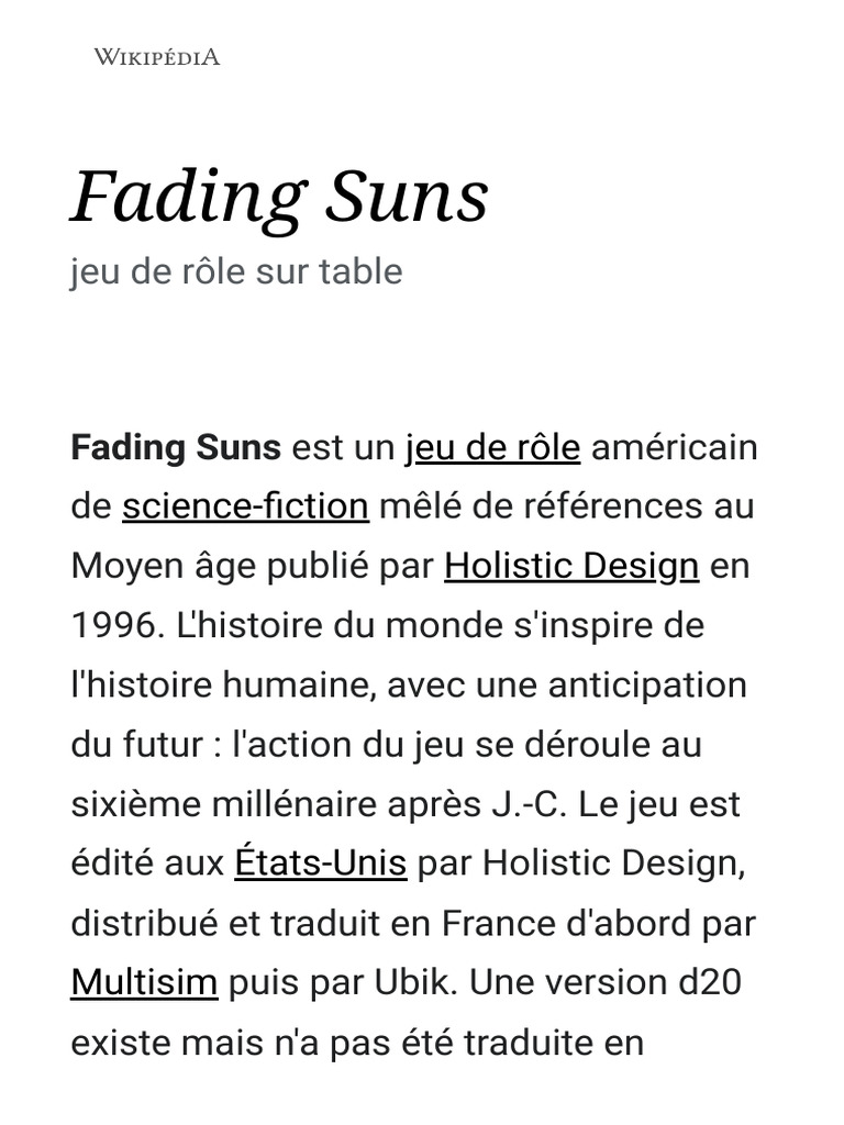 Fading Suns | PDF