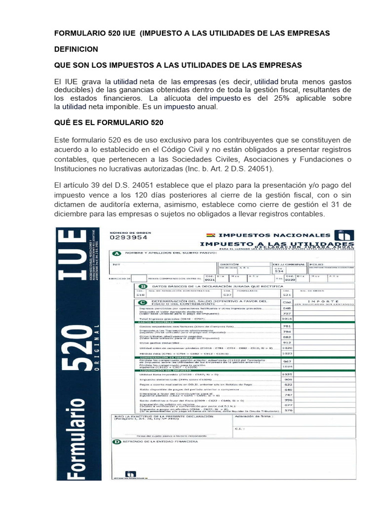 Fromulario 520 | PDF