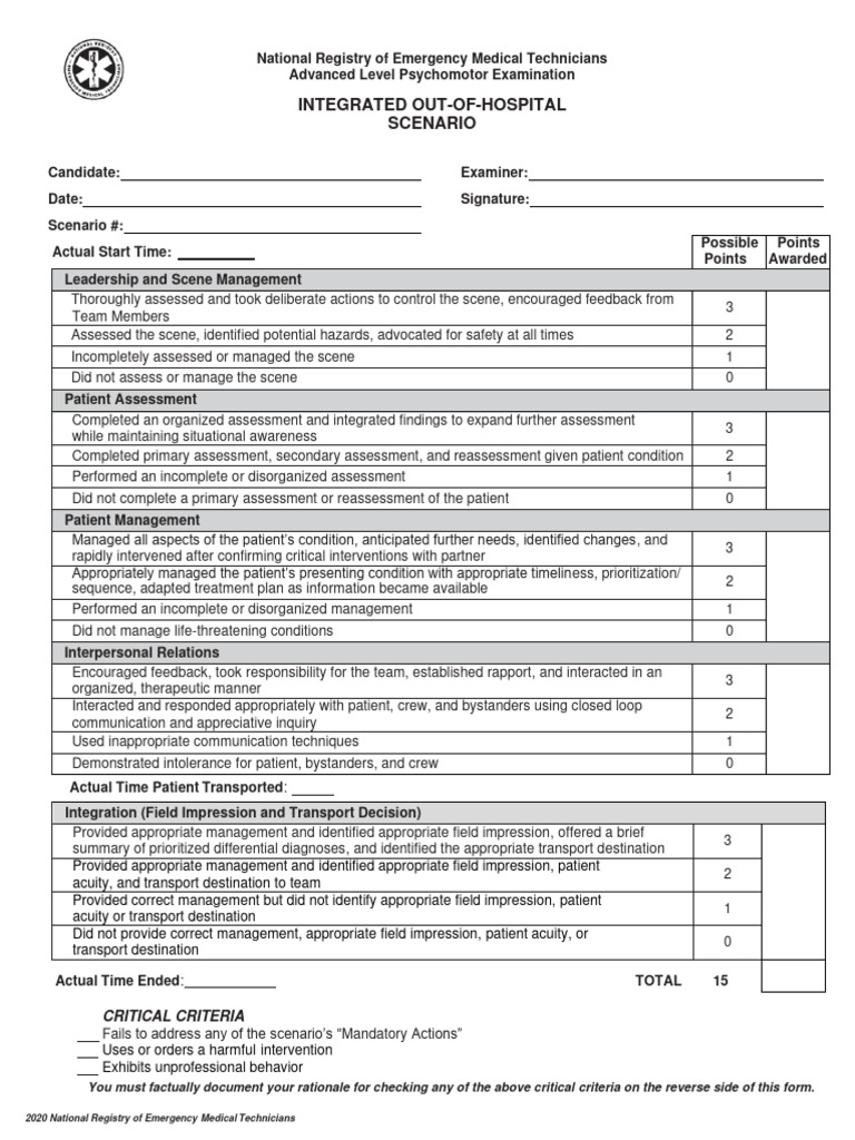 Integrated Out of Hospital Scenario v2020 - 1 | PDF | Emergency Medical ...