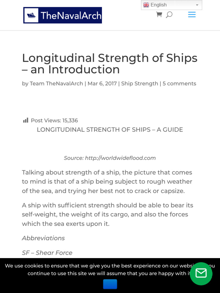 Longitudinal Strength of Ships - An Introduction - TheNavalArch | PDF | Bending | Buoyancy