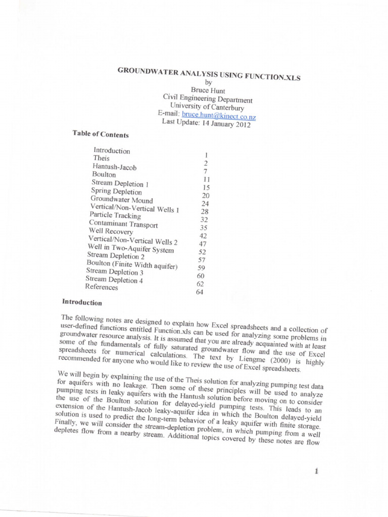 Groudwater Analysis Using Function | PDF