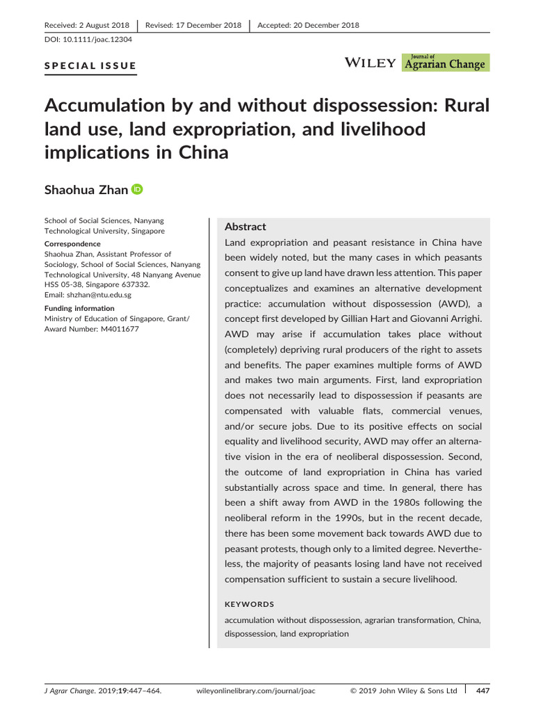 Zhan - Acumulación Por y Sin Desposesión en China | PDF | Migrant ...
