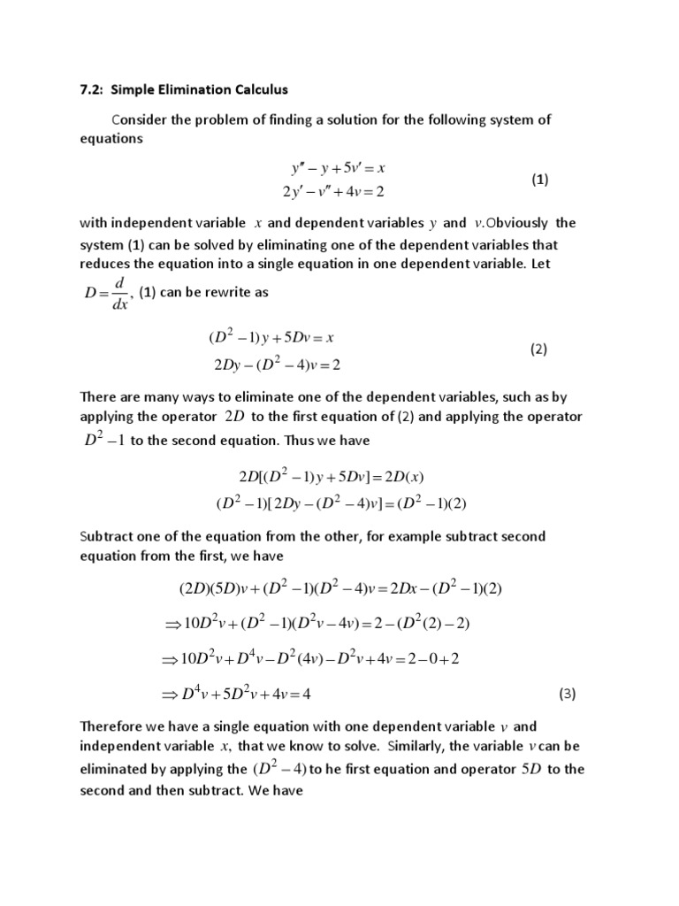 Simple Elimination | Download Free PDF | Variable (Mathematics ...