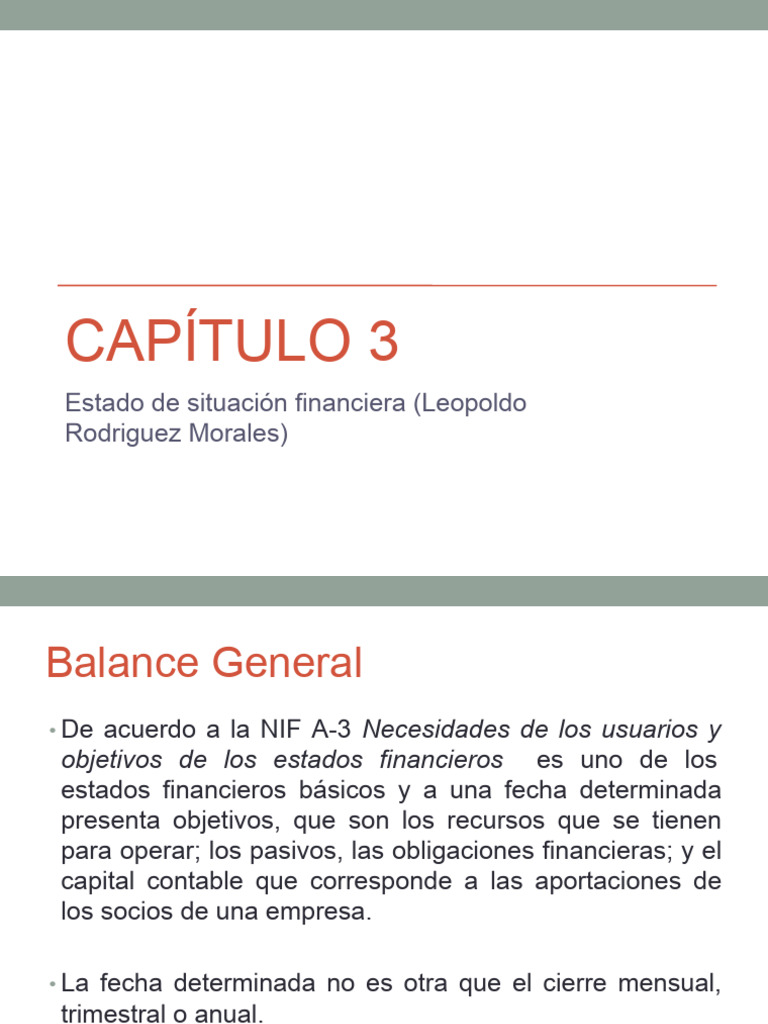 Capítulo 3 BALANCE GENERAL | PDF | Hoja de balance | Contabilidad