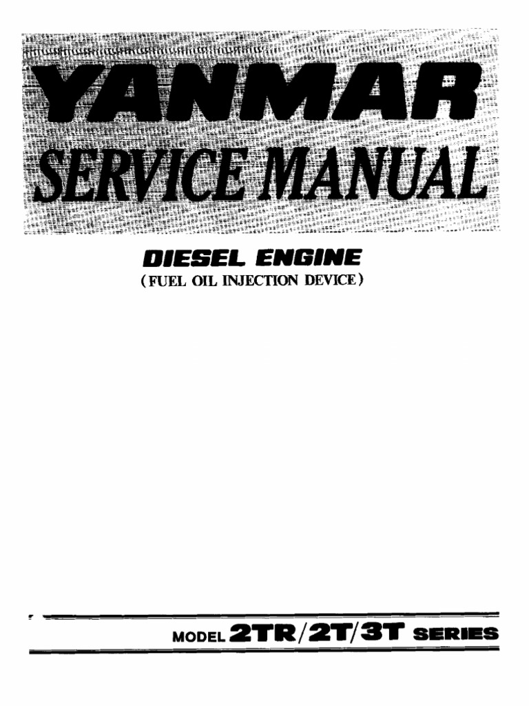 Yanmar Service Manual - Fuel Injection 2TR-2T-3T Series Yt7708-216e | PDF