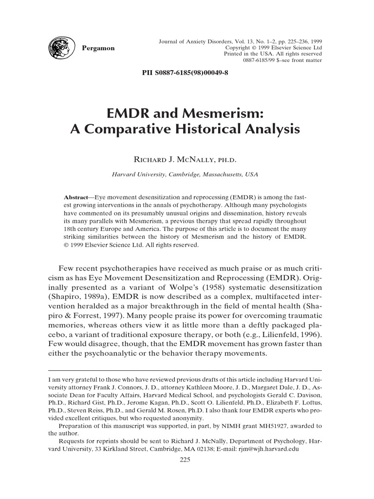 EMDR and Mesmerism: A Comparative Historical Analysis | PDF | Eye ...